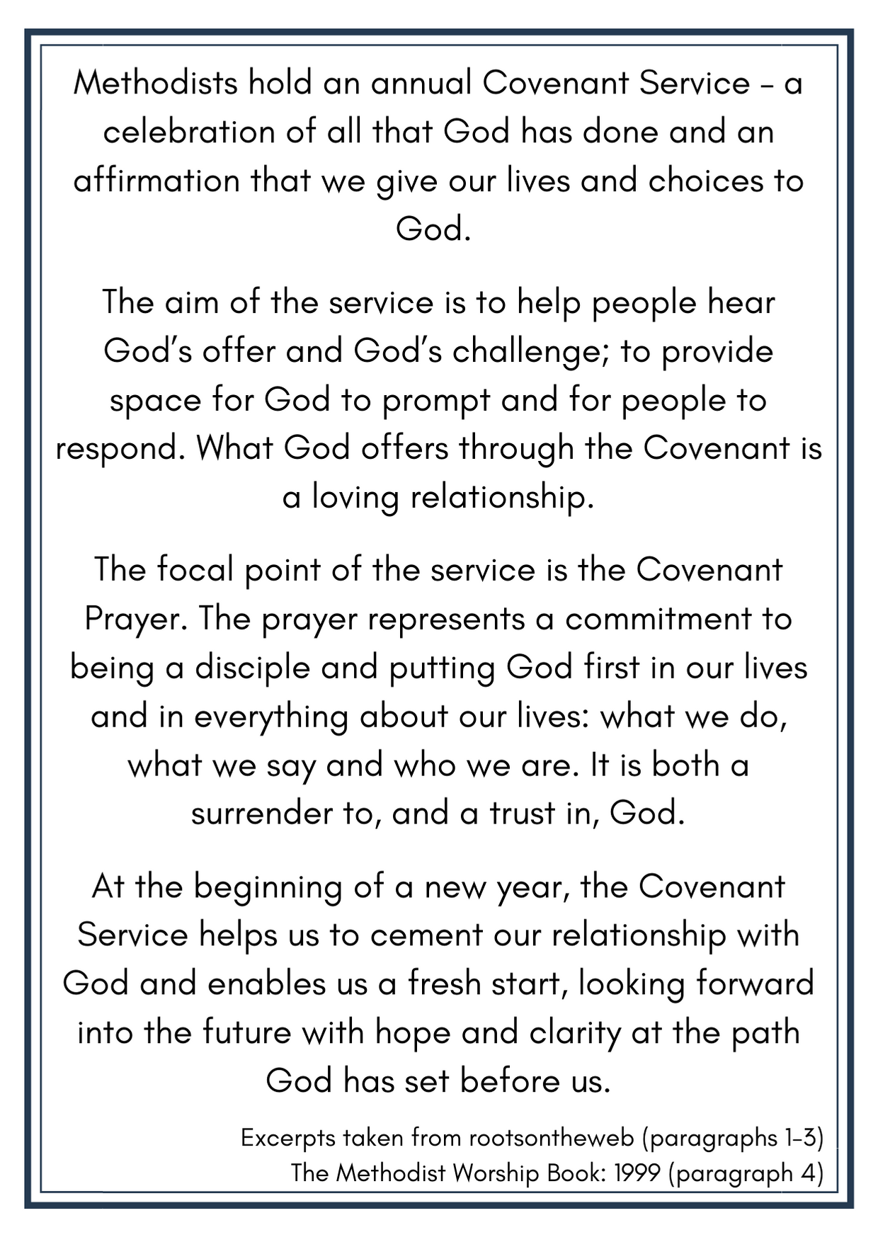 Morning Worship – Covenant Service – including Holy Communion – Wesley ...